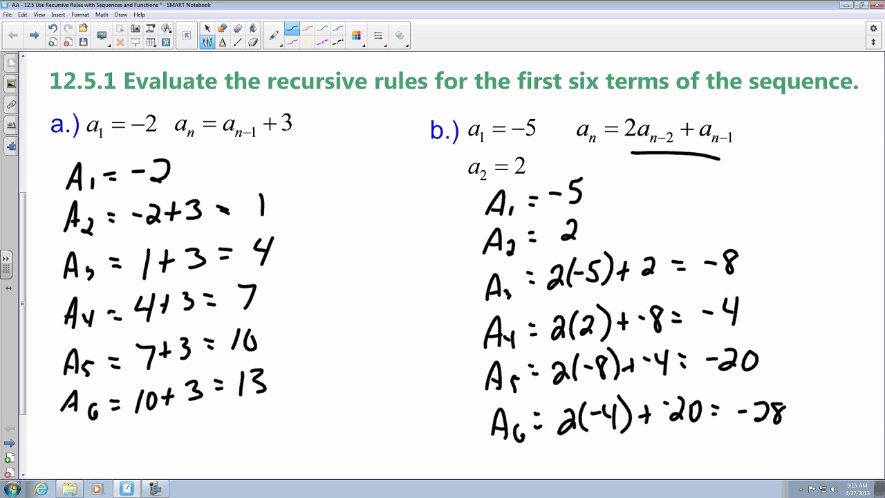 12.5 Use Recursive Rules with Sequences and Functions