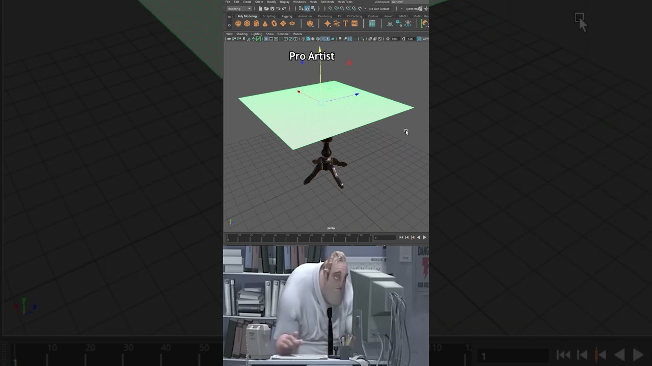 Noob vs Pro artist 3D Create a Table cloth in Maya #mayatutorial #maya3d #shorts