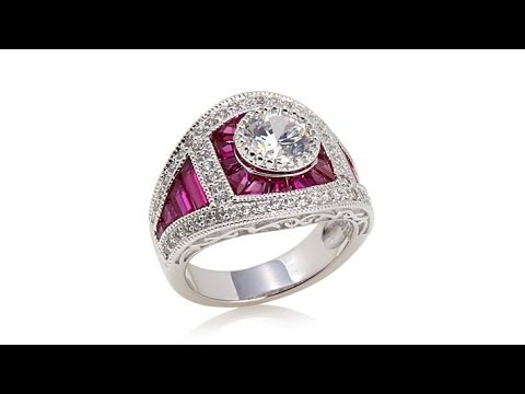 Xavier 3.57ct Absolute Created Ruby Inlay Ring