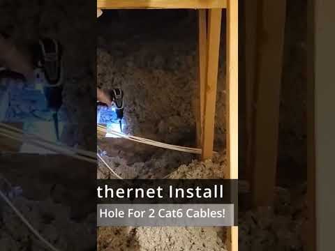 Cat 6 Wire Drop Preparation - Working In The Attic!