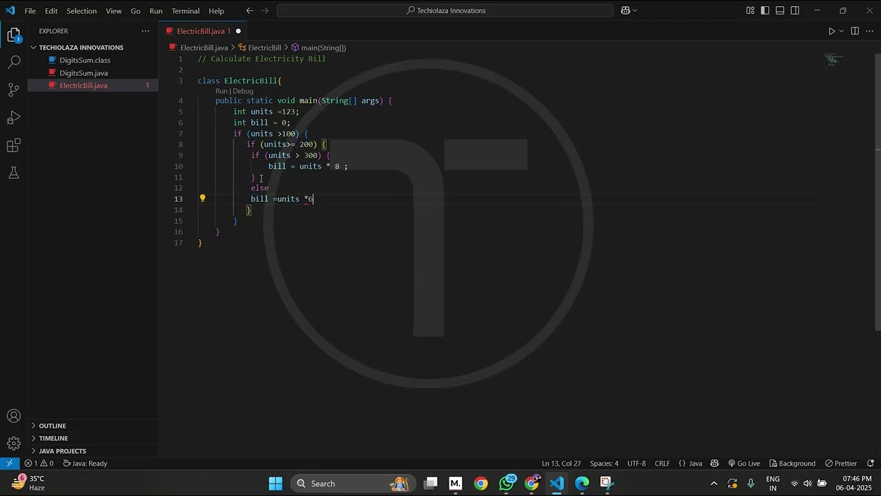 Calculate Electricity Bill Using Java | Java Programming Tutorial for Beginners