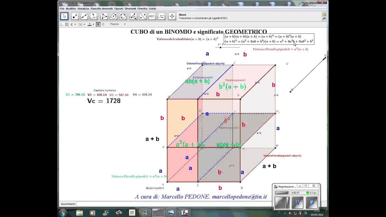 Cubo di un binomio con GeoGebra