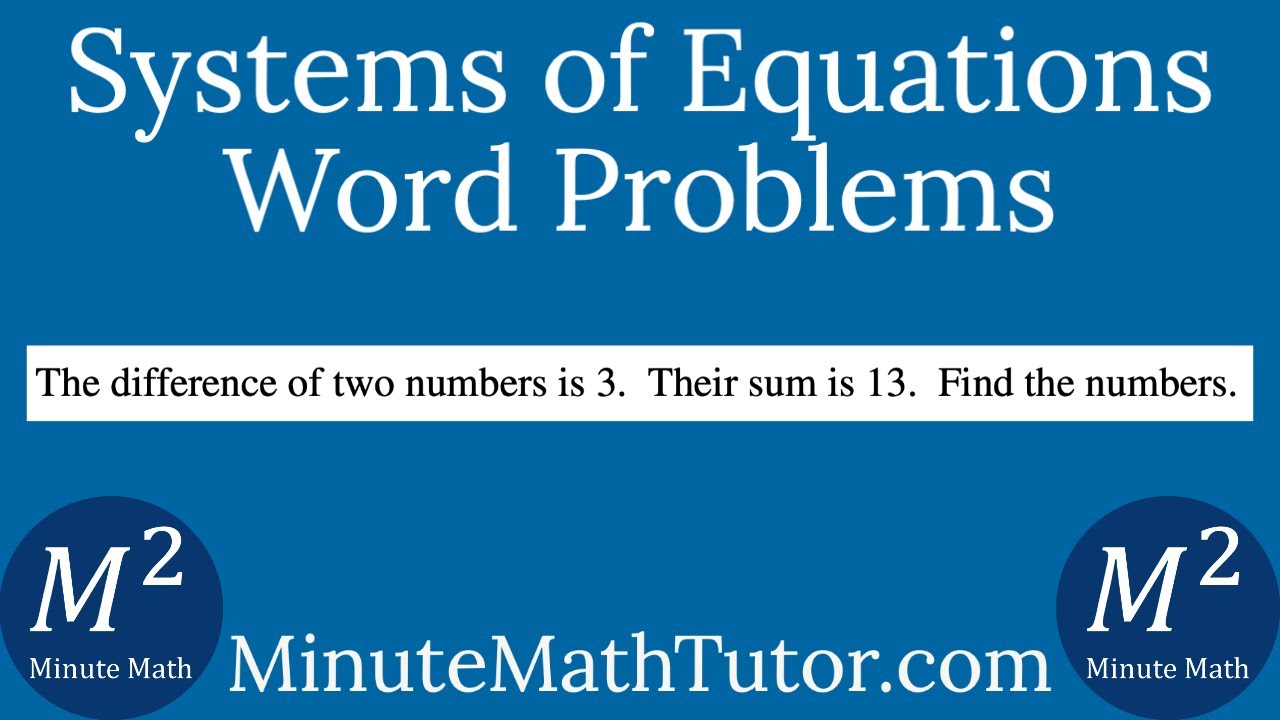 The difference of two numbers is 3. Their sum is 13. Find the numbers.