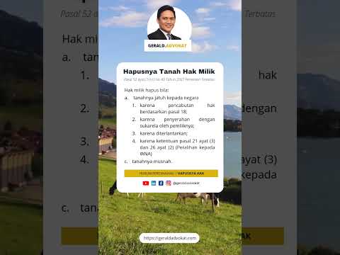 Hapusnya Tanah Hak Milik | Pasal 27 UU Pokok Agraria