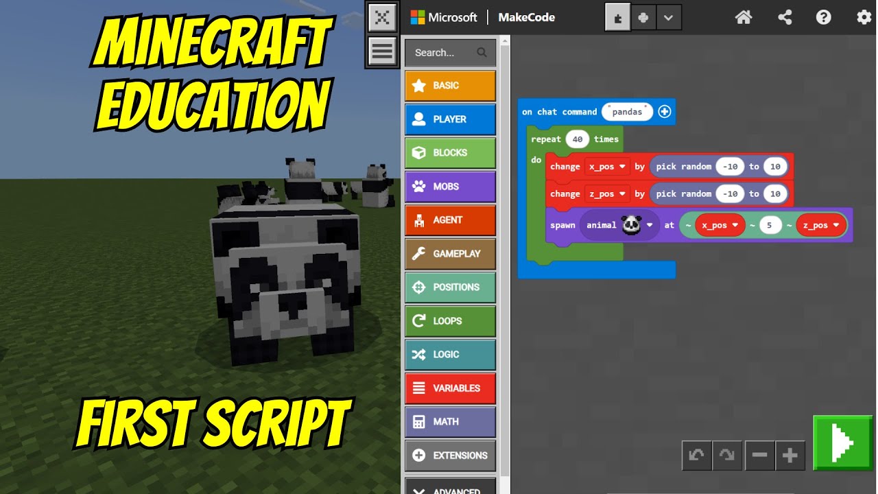 Introduction Minecraft Education Code Builder