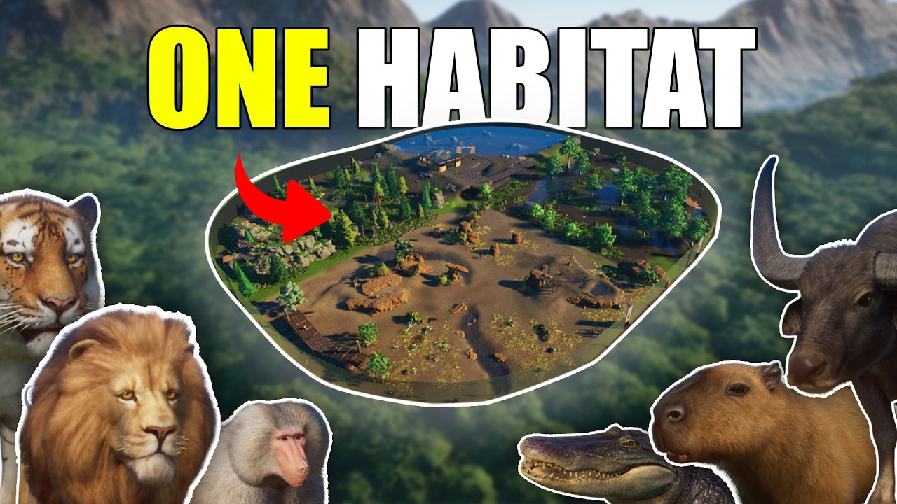 I Put 100+ Animals Inside ONE HABITAT In Planet Zoo