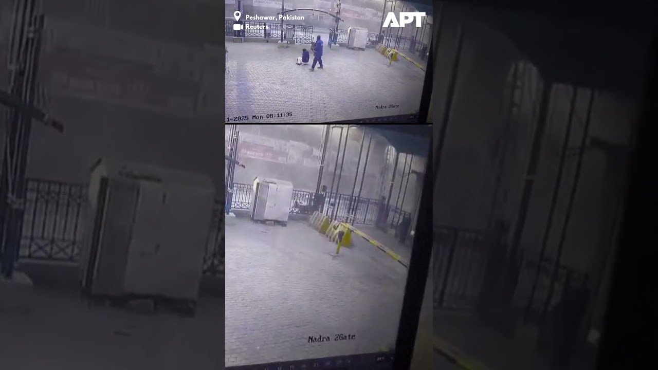 CCTV Captures Moment of Blast as Suicide Bombers Attack Pakistan Paramilitary HQ in Peshawar | APT