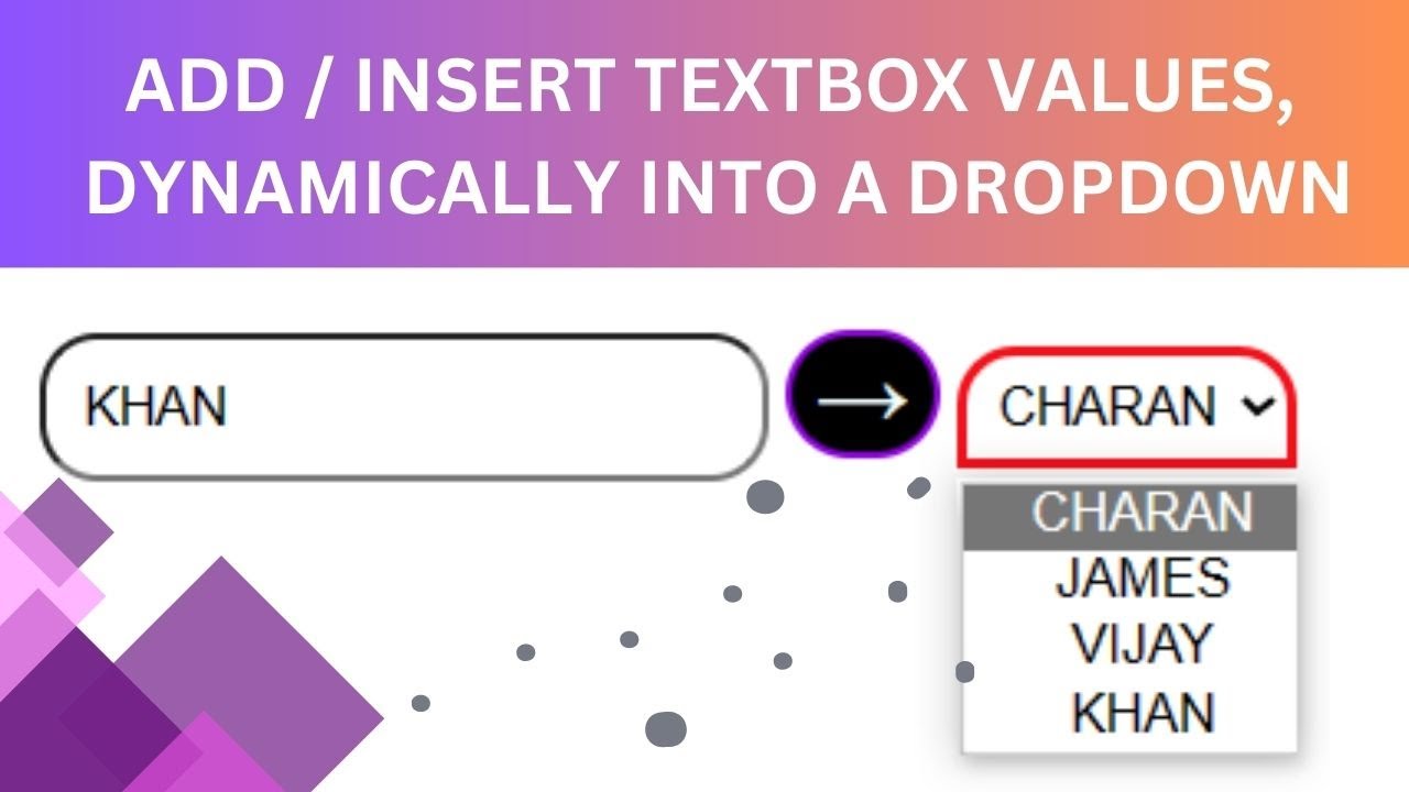 Create a Dynamic Dropdown with Textbox Input HTML JavaScript