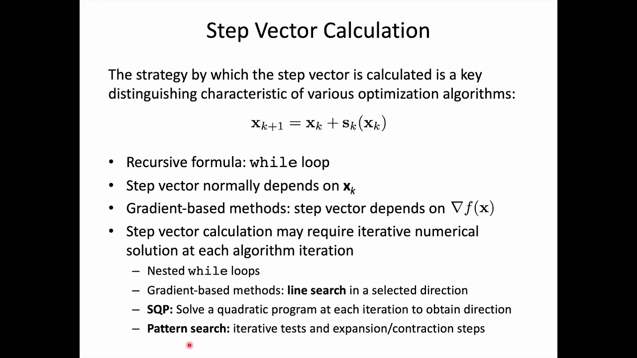 Optimization Numerics 1: Numerical Algorithms [Engineering Design Optimization Foundations]