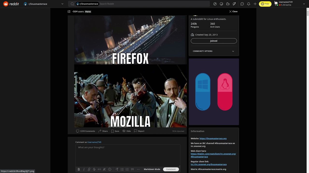 Looking at r/LinuxMasterRace