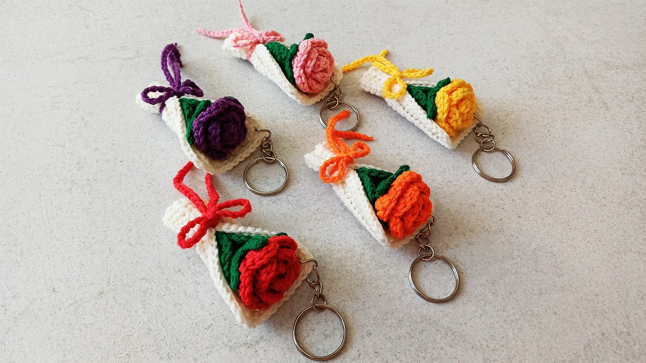 You’ll Love This Crochet Rose Keychain 🌹 | Easy & Super Cute!