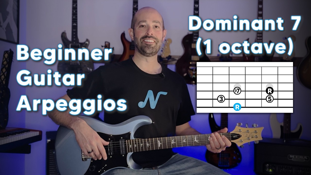 Beginner Guitar Arpeggios - Dominant 7 (1 octave)