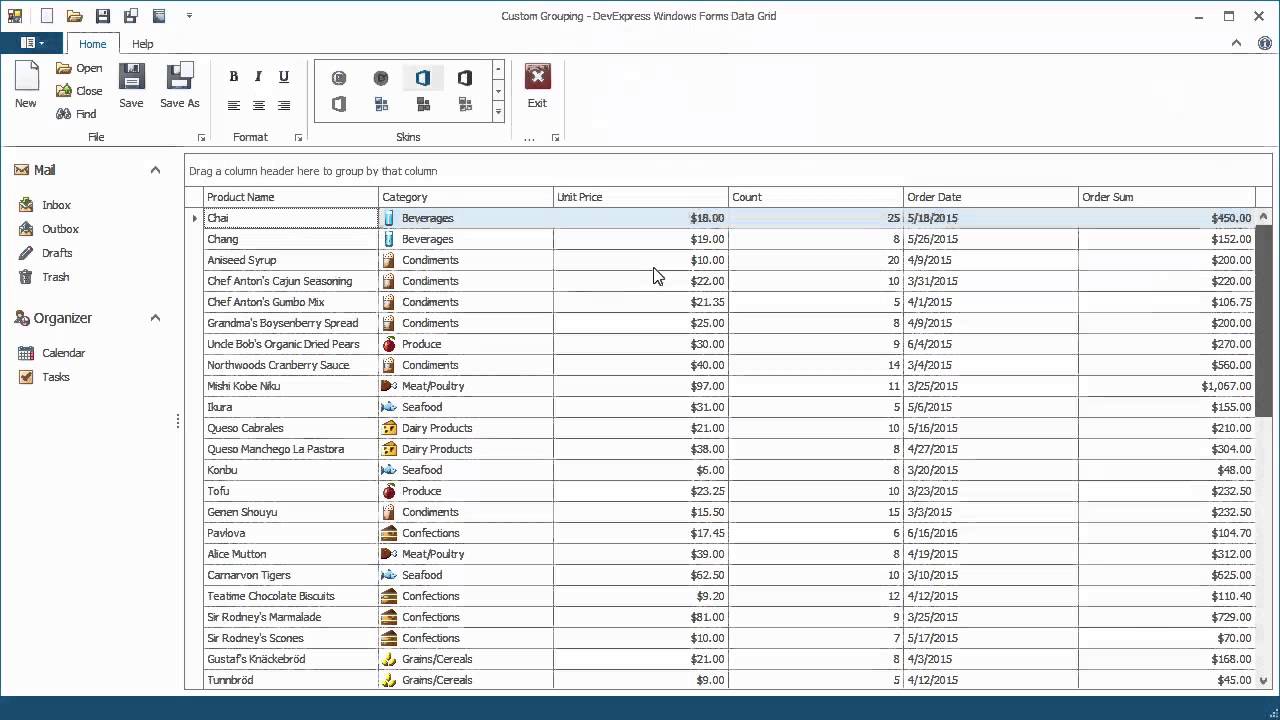 DevExpress WinForms Grid: Custom Grouping Algorithms