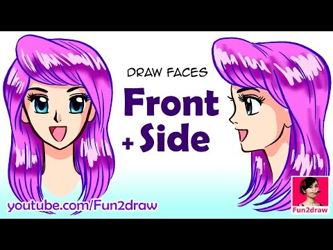 How to Draw a Face: Draw Front + Side View | Anime, Manga Tutorial ...