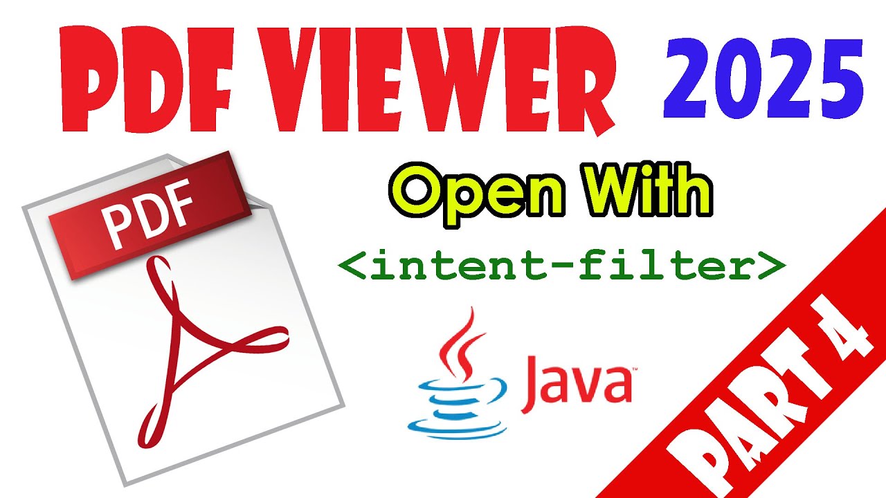PDF Viewer, Part-4, Getting PDF file from other apps, intent-filter Android Studio Java 2025