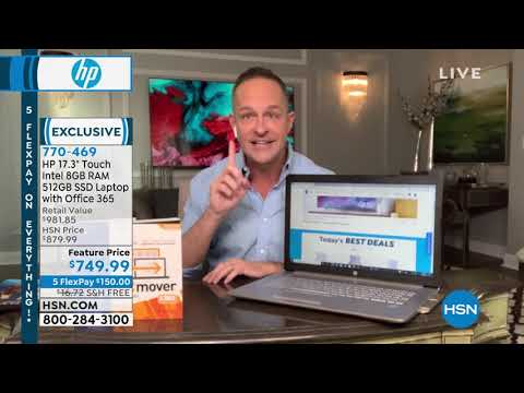 HP 17.3" Touch Intel 8GB RAM 512GB SSD Laptop w/Office 3...