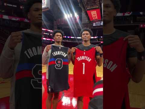 Ausar & Amen Thompson swap jerseys after their matchup! ❤️ | #Shorts