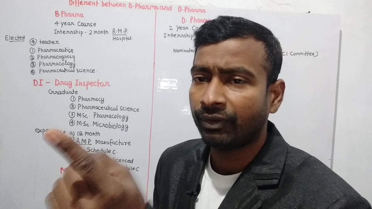 Difference between D.Pharma and B.Pharma Dr. Upendra Verma