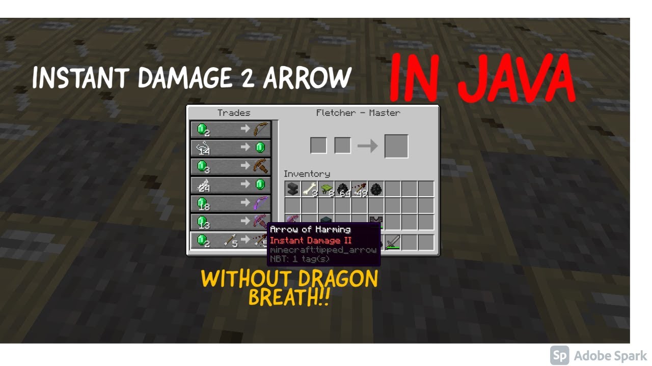 MAKE INSTANT DAMAGE 2 ARROWS WITHOUT DRAGON BREATH IN JAVA!!!!!!