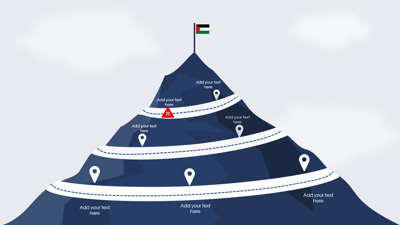 PowerPoint Template for Roadmap | Challenges | Success | Mountain Slide