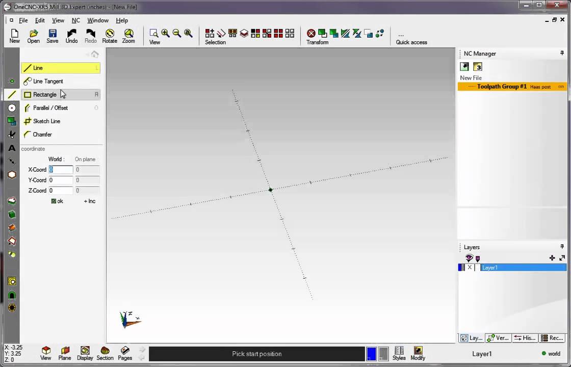 CAD CAM Software Tutorial 01 OneCNCXR5 Mill Series