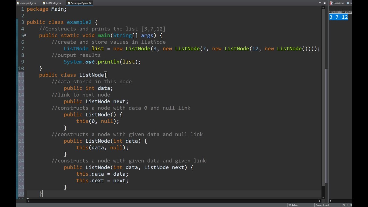 Building Java Programs || CH16 (ListNode) || basic insertion and output && ListNode class pt.2