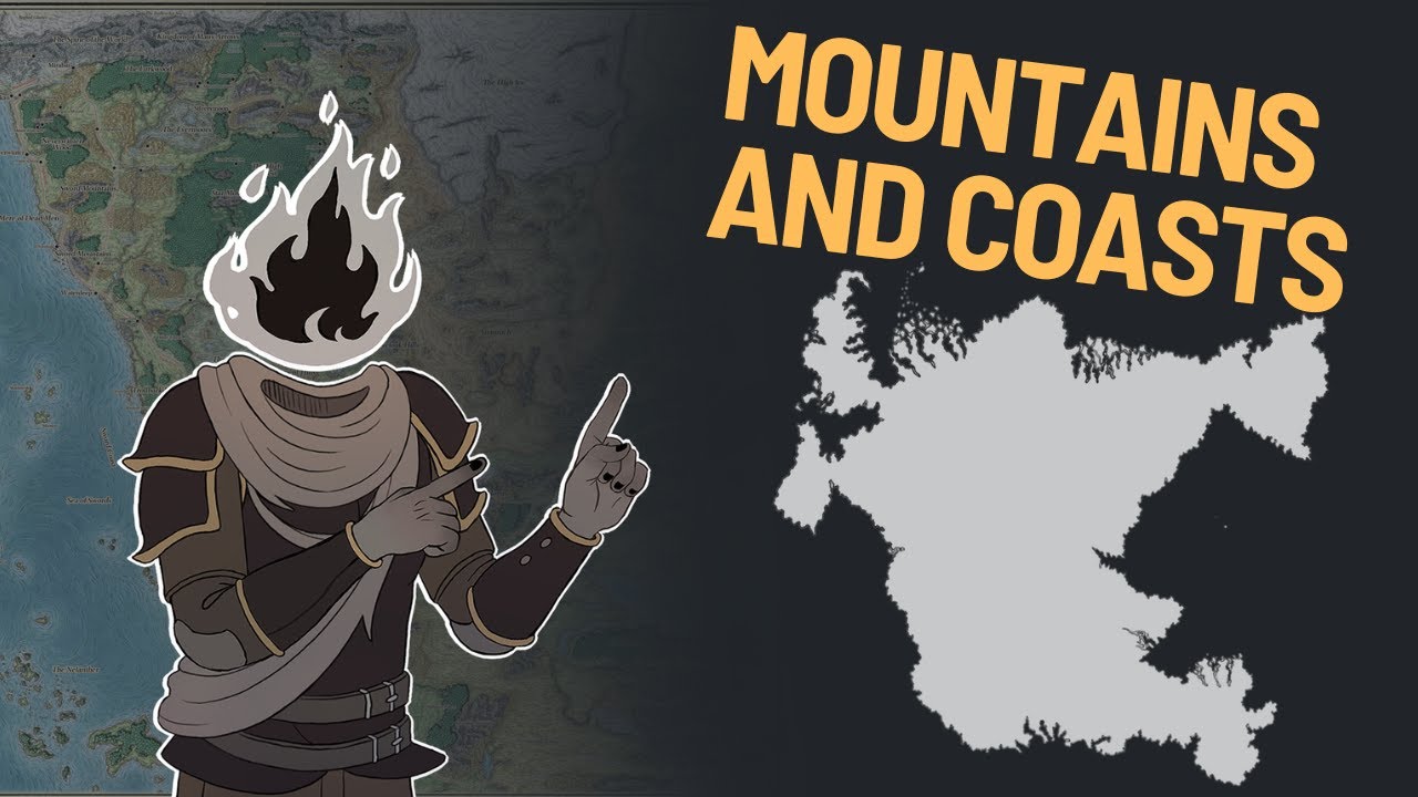 How to draw a Fantasy World Map from SCRATCH | Coastlines, Tectonic Plates and Mountains
