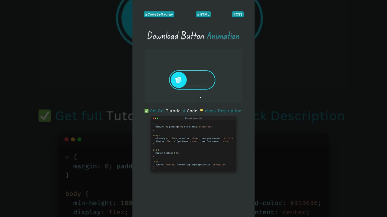 🚀 Progressive Download Button with Loading Animation #webdevelopment #coding #animation
