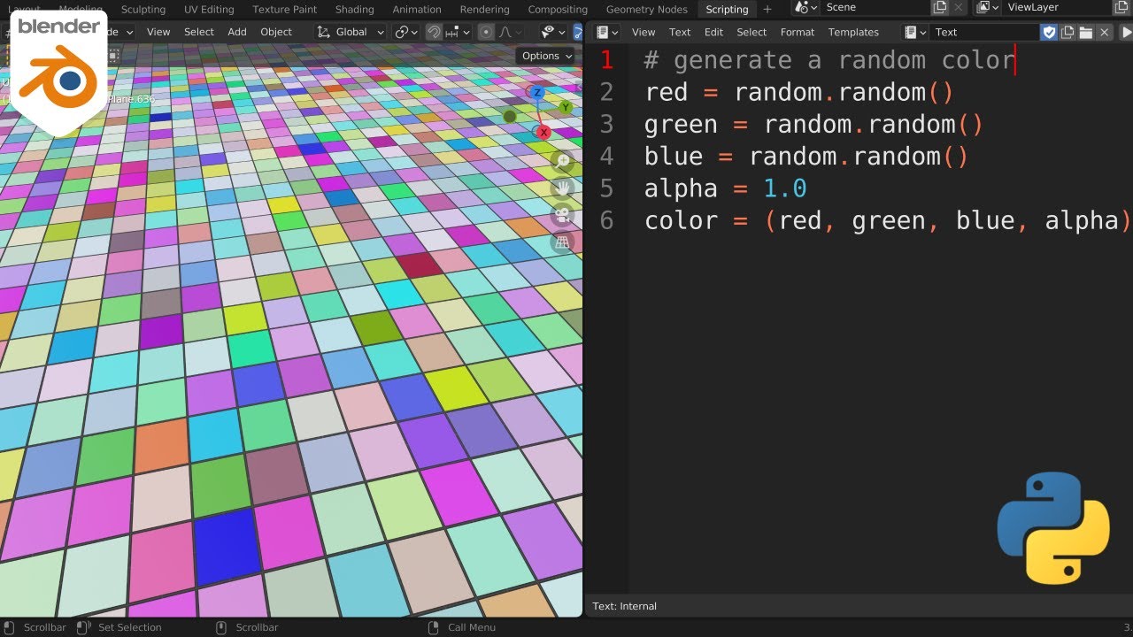 Beginner Blender Python Tutorial: Generating a Random Color