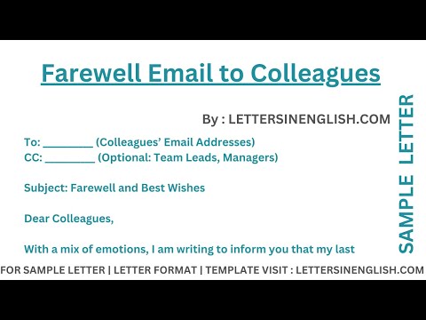 Farewell Email to Colleagues - Template for Writing a Goodbye Email
