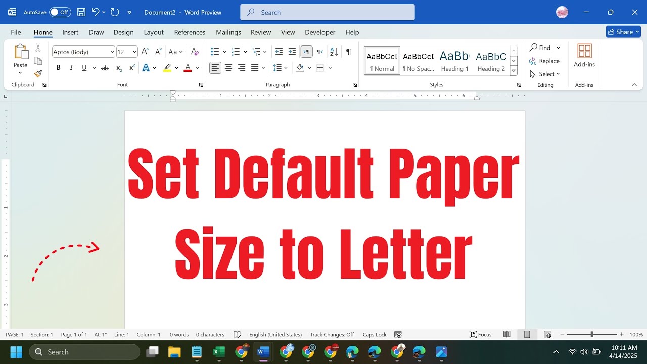 How To Set Default Paper Size to Letter Microsoft Word
