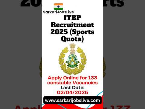 🚨 ITBP Sports Quota Recruitment 2025 – Apply Now! 🏆🏅