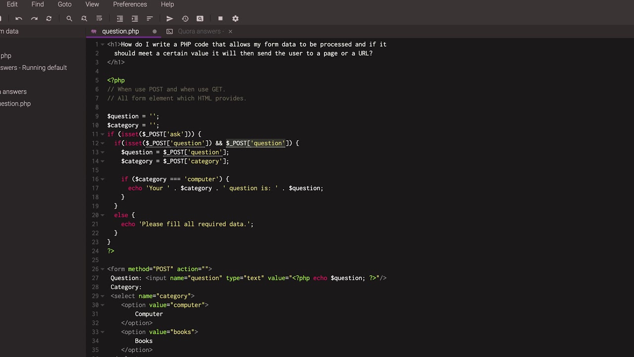 How to validate HTML form with PHP | Submit an empty form validation | Show validation error