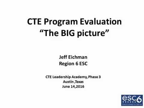 Conducting CTE Program Evaluations - Jeff Eichman, ESC 6