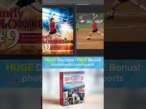 FREE BUNDLE Pack + CRAZY DISCOUNT on Photobacks Sports Package for Photoshop this WEEKEND! #Shorts