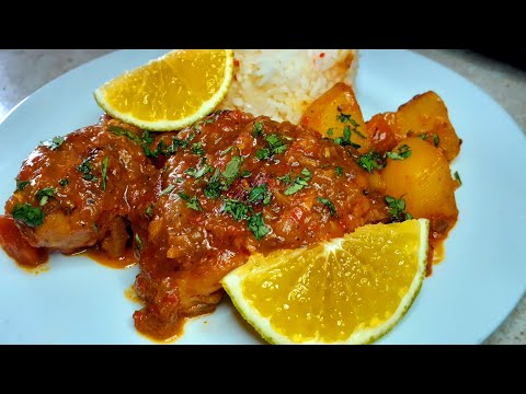 Recetas de Pollo a la naranja con comino y pimentón
