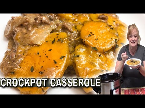 CROCKPOT CHEESY POTATOES & GROUND BEEF CASSEROLE | Dump and Go Slow Cooker Recipe