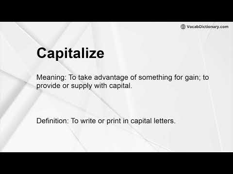 Capitalize Meaning