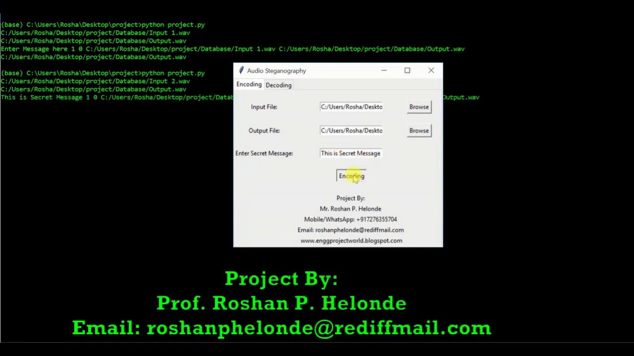 Python Source Code for Audio Steganography - Secret Message Hiding In Audio Python Project Code