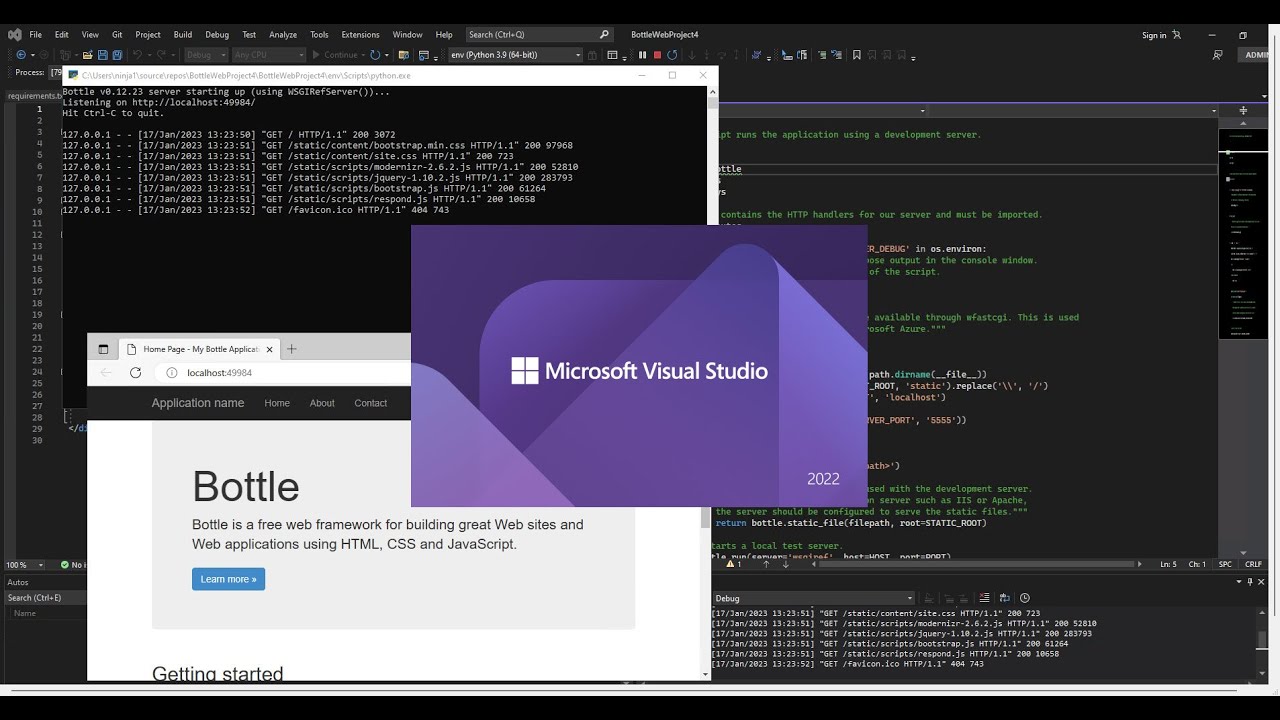 Website with Python inside Visual Studio 2022 (Getting Started)