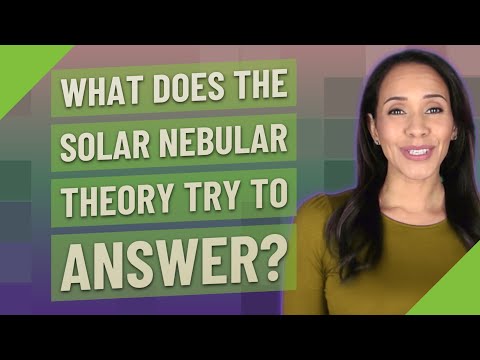 What does the solar nebular theory try to answer?