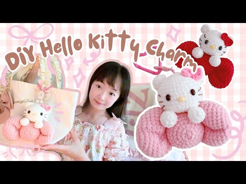 I Crocheted a Hello Kitty Charm for My Bag 🧶💗 | Easy & Cute DIY Keychain!