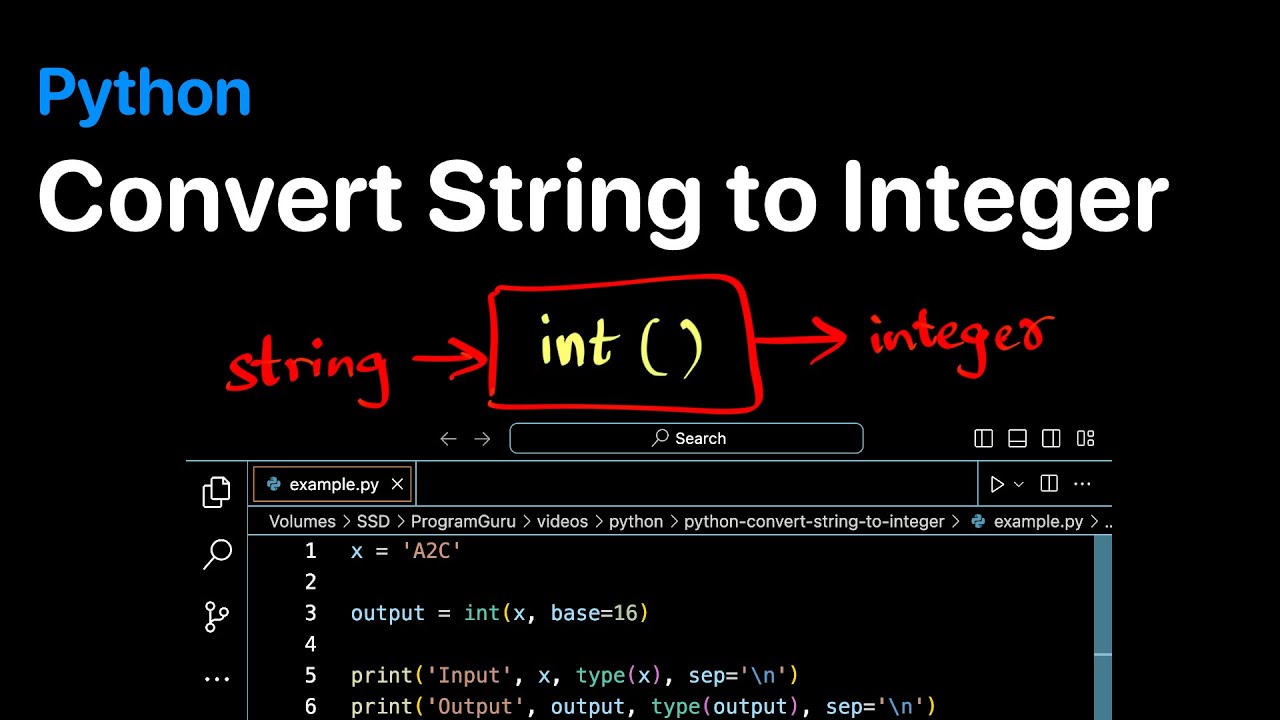 Convert String to Integer in Python - Examples | ProgramGuru