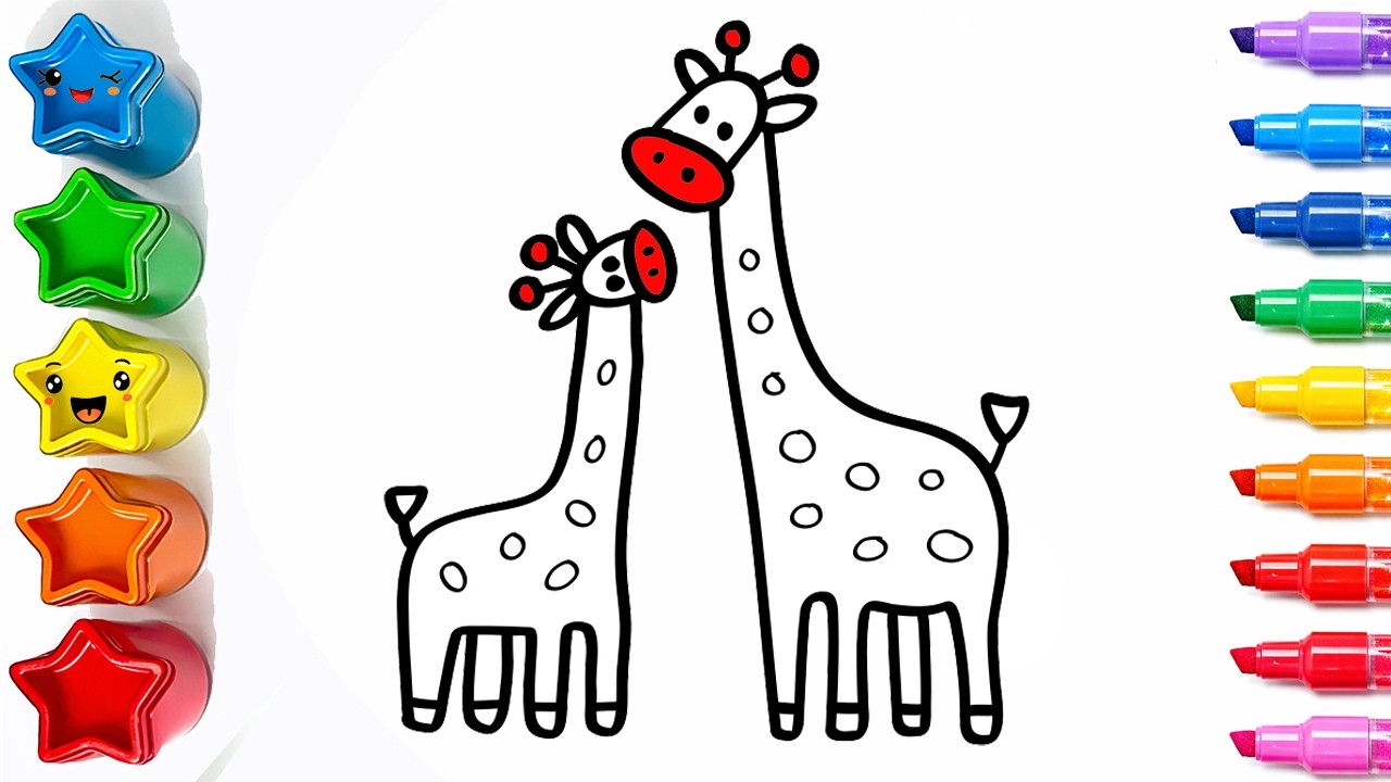 How to Draw a Cute Giraffe | Drawing and Coloring a Cute Giraffe | Easy Step by Step #26