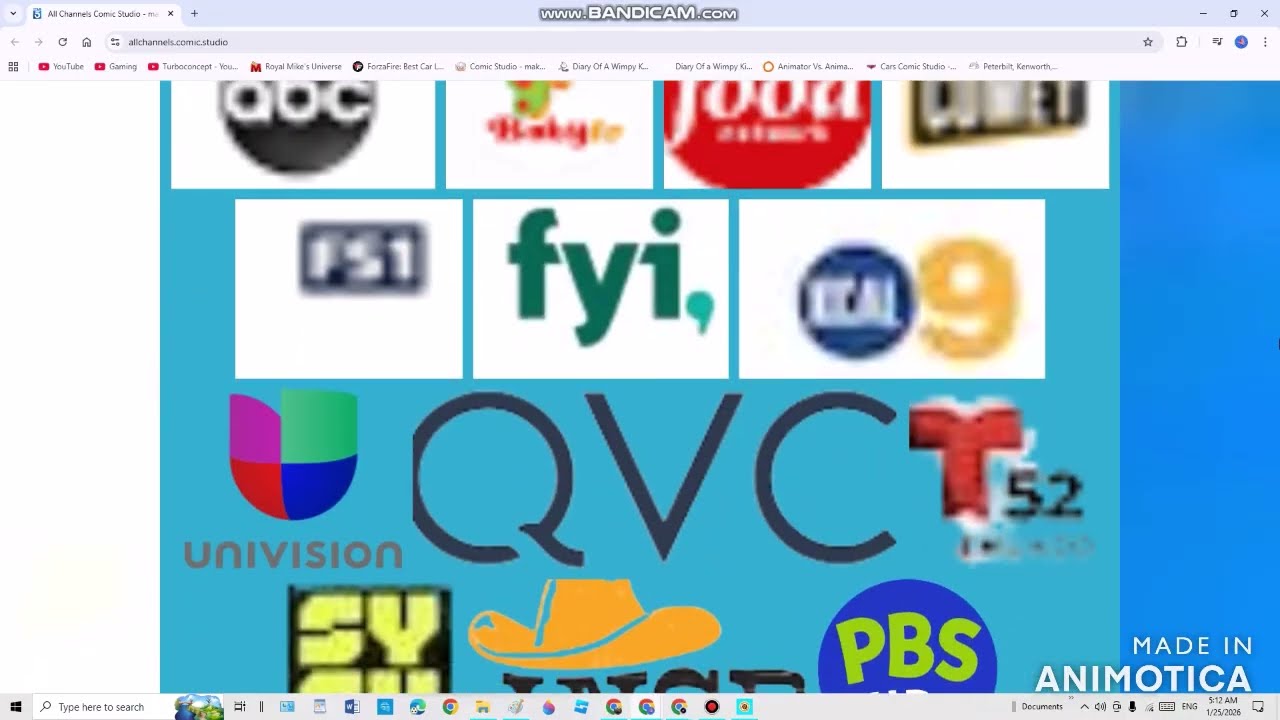 All Broadcasting Channel Logos from around the world in Comic Studio