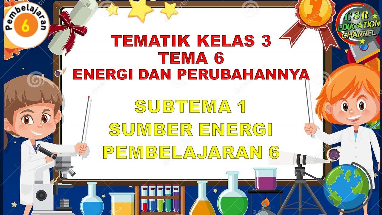 Kelas 3 Tematik : Tema 6 Subtema 1 Pembelajaran 6 (ENERGI DAN PERUBAHANNYA)