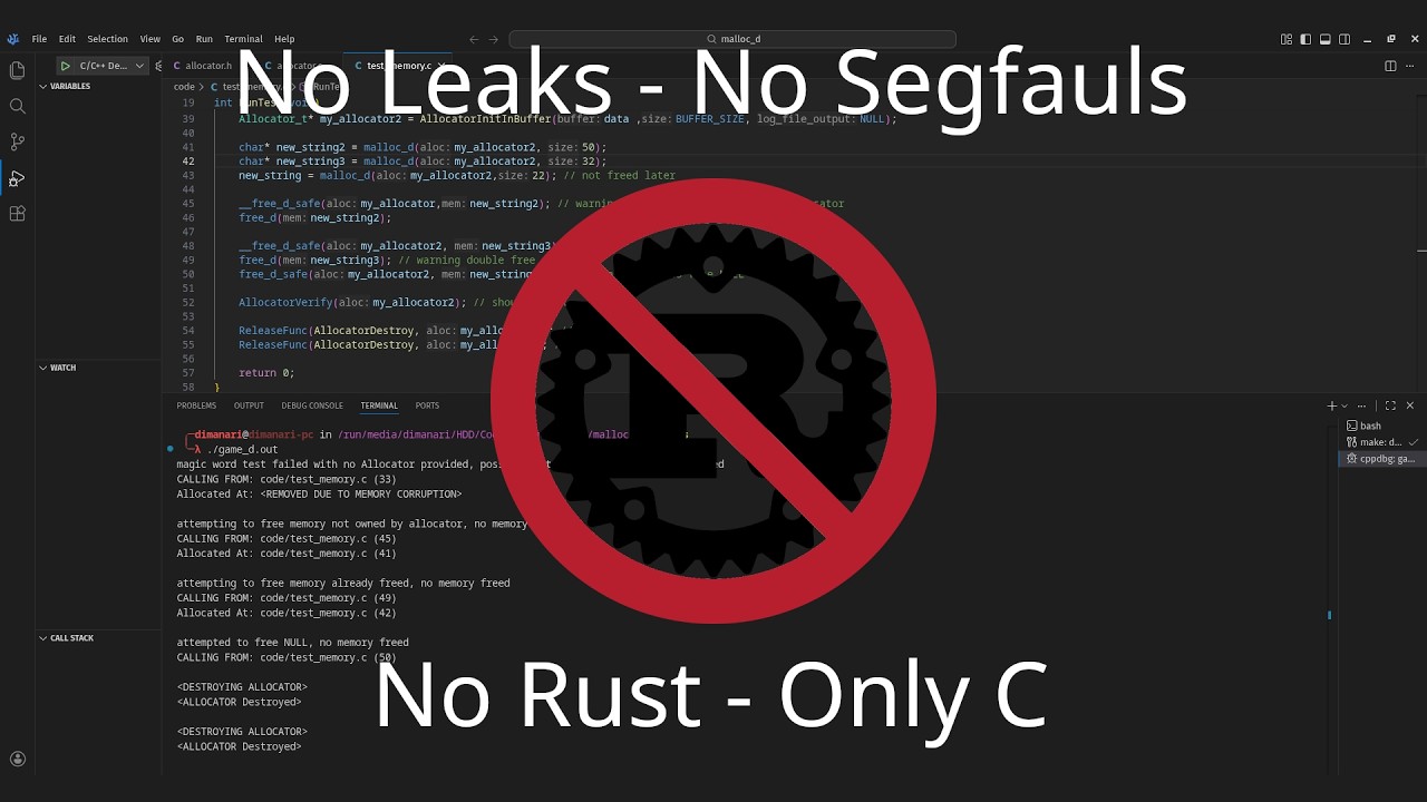 Debug Allocator - how to avoid memory bugs entirely in C/C++