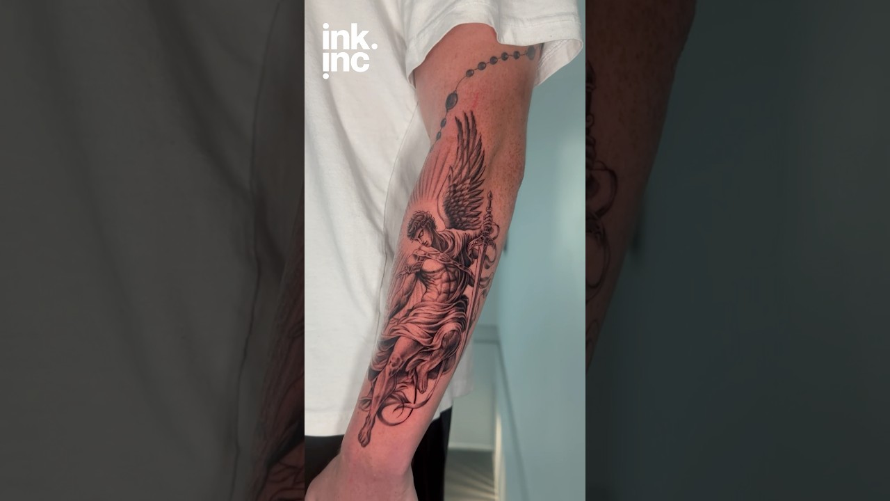 Forearm Sleeve Tattoo Ideas | Realistic Archangel Tattoo. #tattoo #forearmtattoo