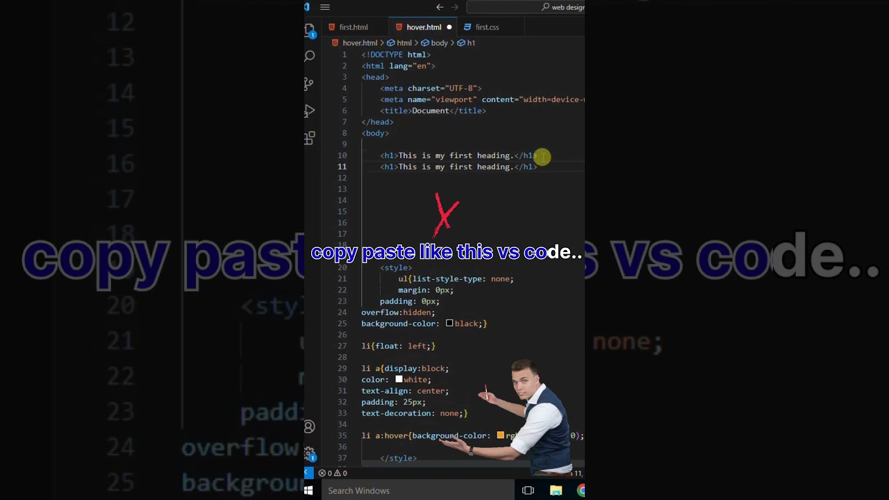 How to copy paste code in VS Code.
