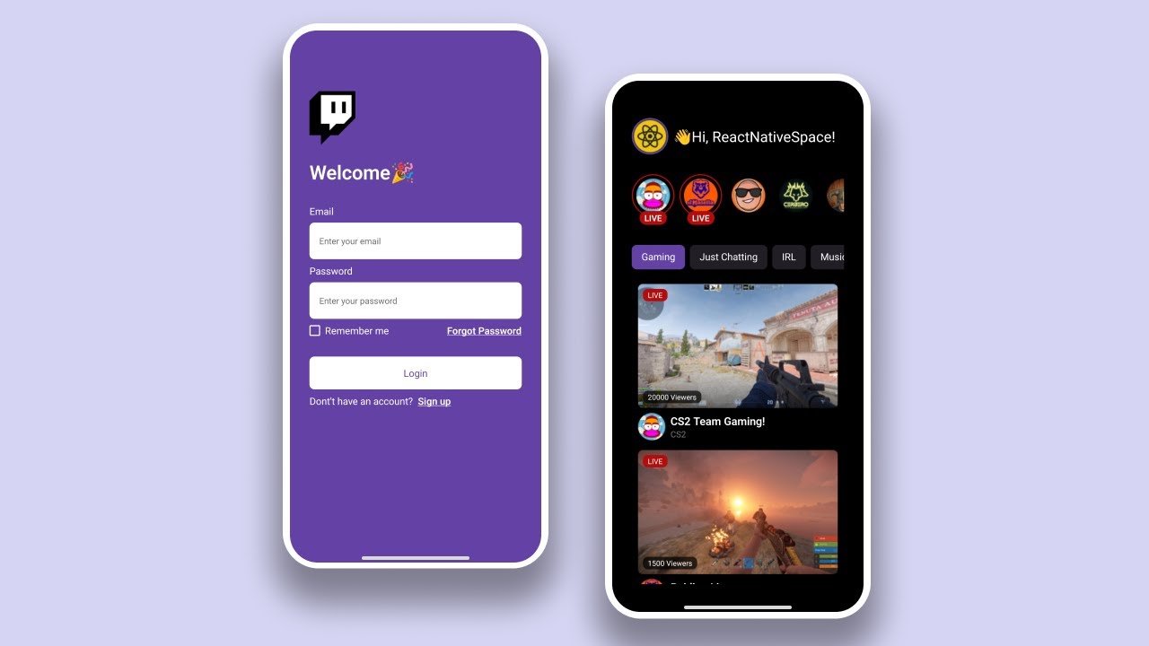 🟣Twitch UI Clone with React Native | Speed Coding